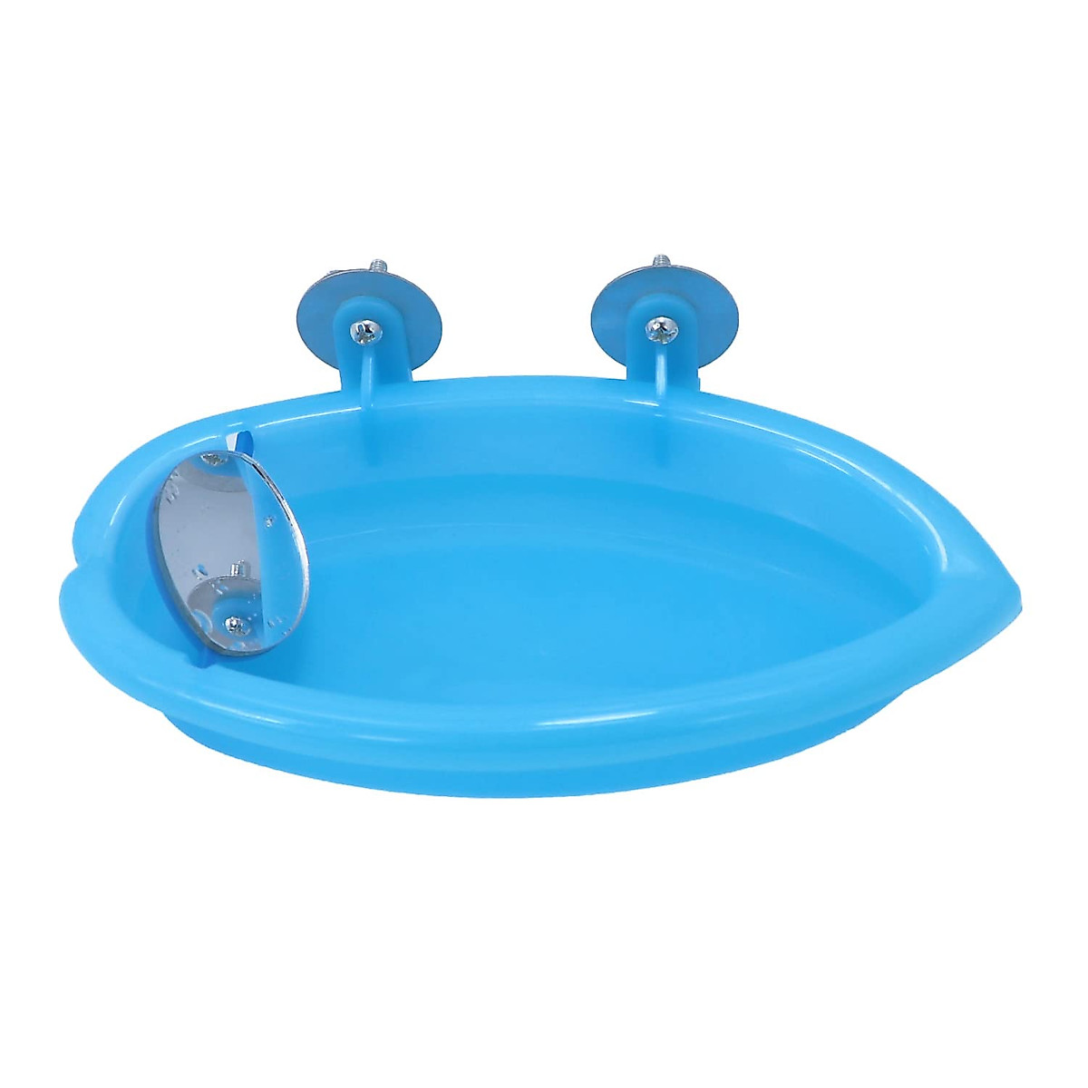 Wontee Bird Bath Box with Mirror Portable Parrot Hanging Bathroom Bathing Tub for Small Birds Cleaning Supplies