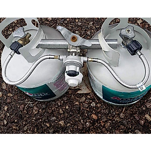 GGC 4 FT Stainless Braided RV Propane Pigtail Hose QCC1 Connector with 1/4'' Inverted Male Flare (2PCS)