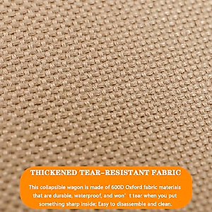 DECORN Collapsible Folding Wagon Garden Cart Beach Wagon Grocery Wagon All-Terrain Wheels Garden Grocery Wagon with Table Plate & 220 LB Capacity for Sports Outdoor Camping Fishing,White