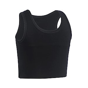 JARAZIN Women Transgender Tomboy FTM Pull On Closure Elastic Chest Binder Pullover Tank Top (L, Black)