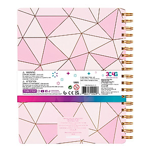 Three Cheers for Girls - Pink & Gold All-In-1 Sketchbook Set - Girls Diary, Journal, Sketch Book for Kids w/ Pencils, Stickers & More - Drawing Kit for Kids - Unlined Diary for Girls - Kids Sketch Pad