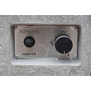 Elementi Manhattan Outdoor Gas Firepit Table 36 Inches Natural Gas Fire Pit Patio Heater Concrete High Floor Clearance Firepits Outside Electronic Ignition Backyard Fireplace Cover Lava Rock Included