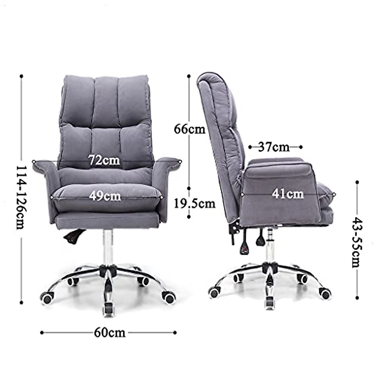 HQBL Office Chair with High Back | Dutch Velvet Soft Ergonomic Support Tilting Function Desk Gaming Swivel Chairs |Adjustable Home Executive Seat with Wheels