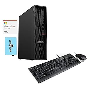 Lenovo ThinkStation P340 SFF Home & Business Mini Desktop (Intel i7-10700 8-Core, 64GB RAM, 1TB PCIe SSD + 2TB HDD (3.5), T1000, USB 3.2, Win 10 Pro) with MS 365 Personal, Hub