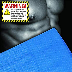 Extra Rough, Exfoliating Washcloth [Made in Japan] Exfoliating Towel Special Texture Makes Fluffy Foam Lather, Back Scrubber, Dead Skin Cell Remover [Loofah for Women and Men] (Blue)