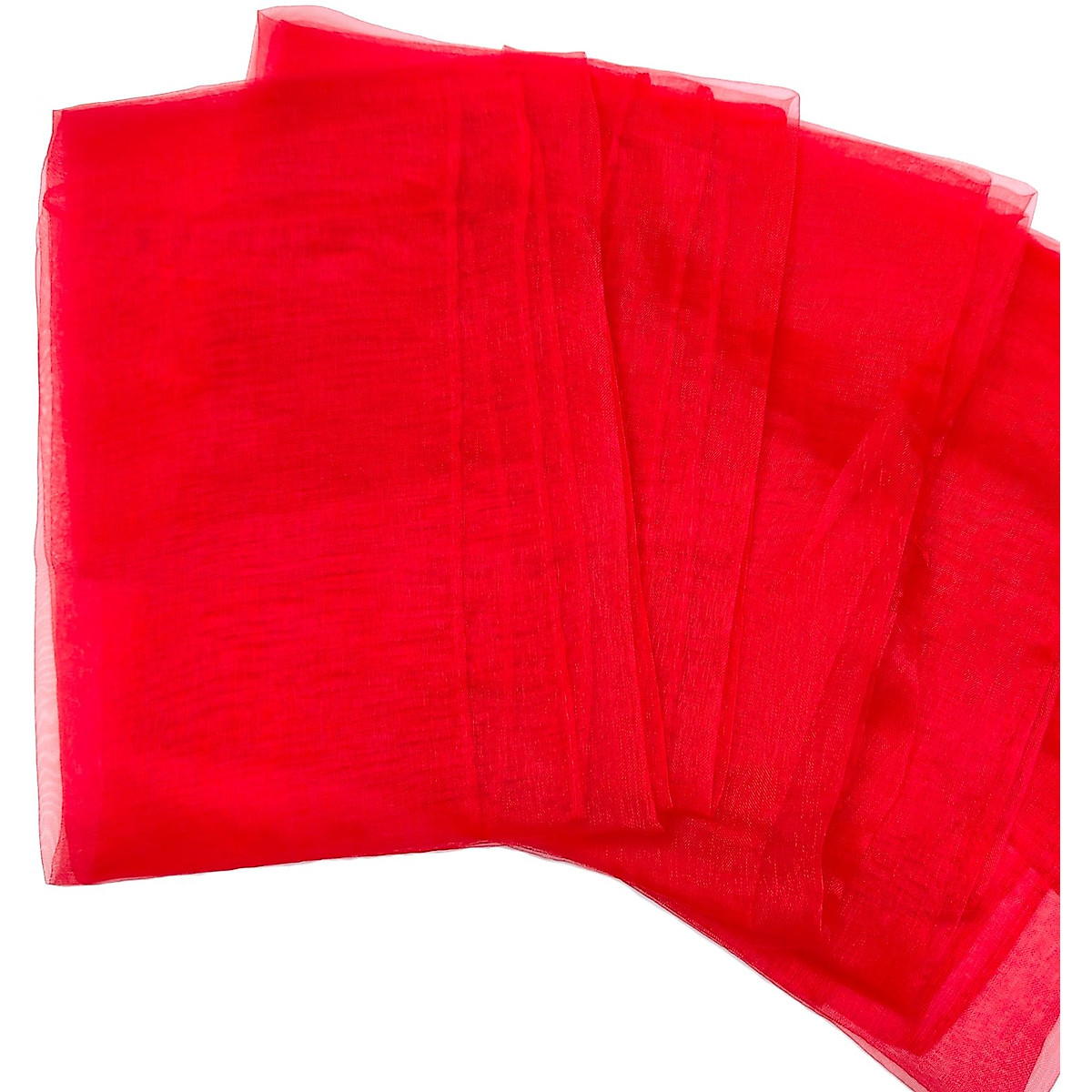 Lolakee Dance Scarves 12 Pcs Juggling Scarves for Kids Play Silk Scarve for Babies Toddlers Children Movement Learning Education Musical Accessories Colorful Scarfs Magic Tricks Performance (Red)