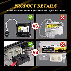 Xenon HID Headlight Ballast Control Unit with Igniter and D4S Bulb Compatible with Lexus IS250, RX350, GS350, ES350, GS300, GS350, Toyota Prius, Solara, Venza - Replaces OE# KDLT003 DDLT003 85967-5202