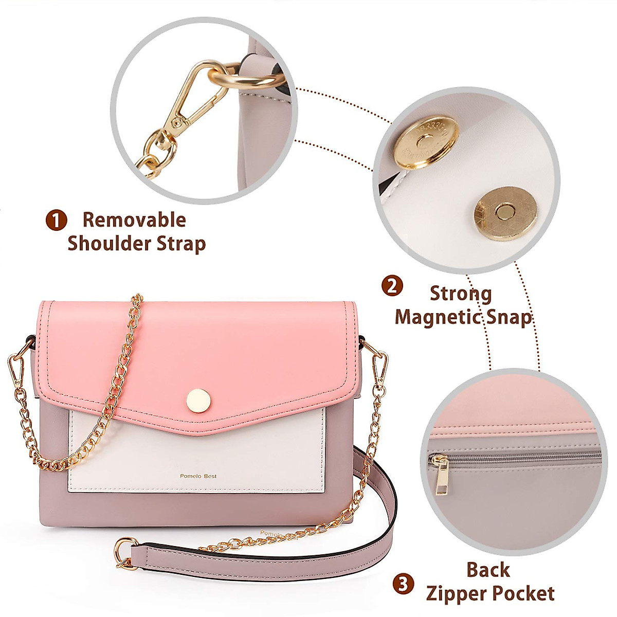 Medium Crossbody Purse for Women with Multiple Interior Pockets