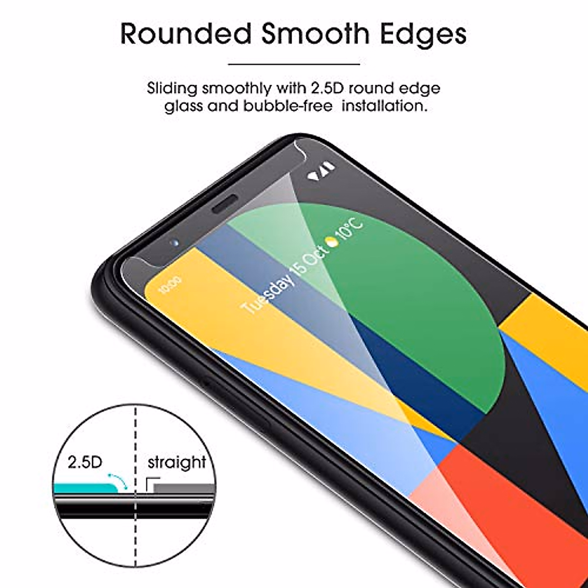 [4 Pack] OMOTON Google Pixel 4 XL Screen Protector, Tempered Glass Screen Protector for Google Pixel 4XL 2019 Released with/Alignment Frame/Scratch Resistant/Bubble Free
