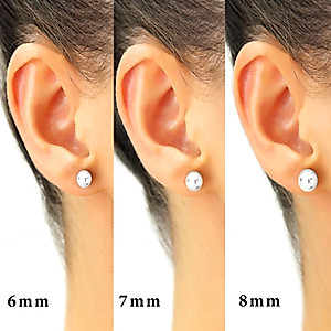14K White Gold Ball Stud Earrings, 3mm