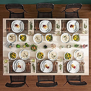 VEWEET Fionaglas 24-Piece Dinner Sets Break Resistant Dinnerware Set for 6, Opal Glassware Plates and Bowl Sets of Dinner Plates, Soup Plates, Dessert Plates, Bowls, Service for 6