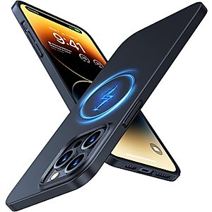 TORRAS Magnetic Slim Fit for iPhone 13 Pro Case Ultra Thin Compatible with MagSafe Velvety Touch Matte Hard PC Cover Protective Anti-Fingerprint Anti-Scratch for iPhone 13 Pro Phone Case, Black