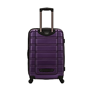 Rockland Melbourne Hardside Expandable Spinner Wheel Luggage, Purple, Checked-Medium 24-Inch