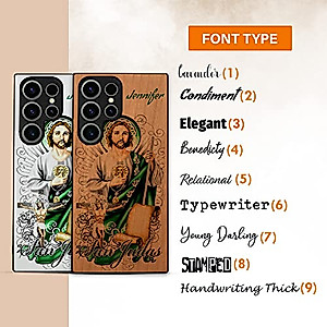 San Judas Tadeo - Custom Wood Phone Case for Samsung S23 Ultra+ FREE Tempered Glass, Color Printed Case for Samsung S23 Case with Screen Protector/S23/S23+/S22+/S22 Ultra,S21/S21+/S21 Ultra U