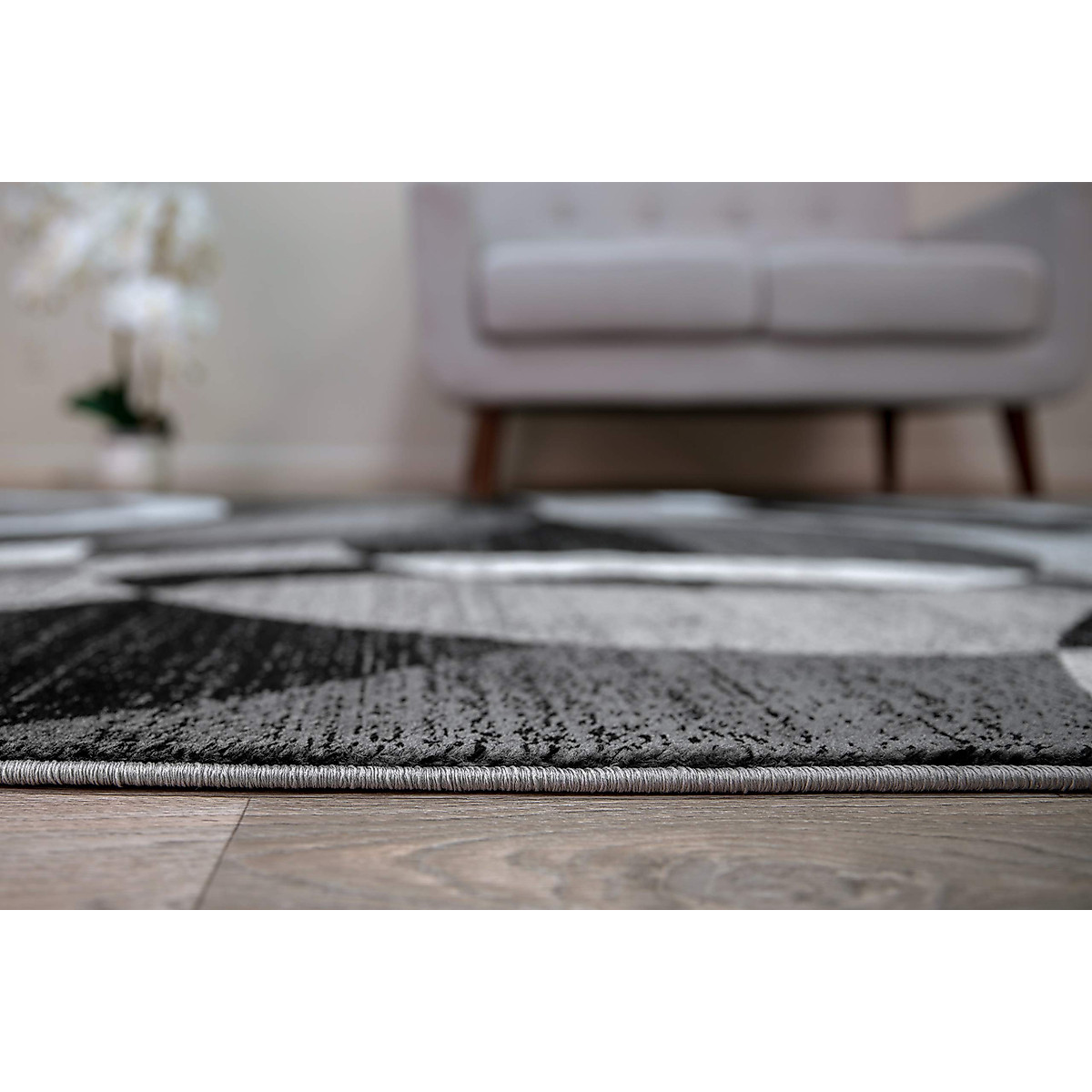 Rugshop Contemporary Abstract Circles Perfect for high Traffic Areas of Your Living Room,Bedroom,Home Office,Kitchen Area Rug 5'3" x 7'3" Gray
