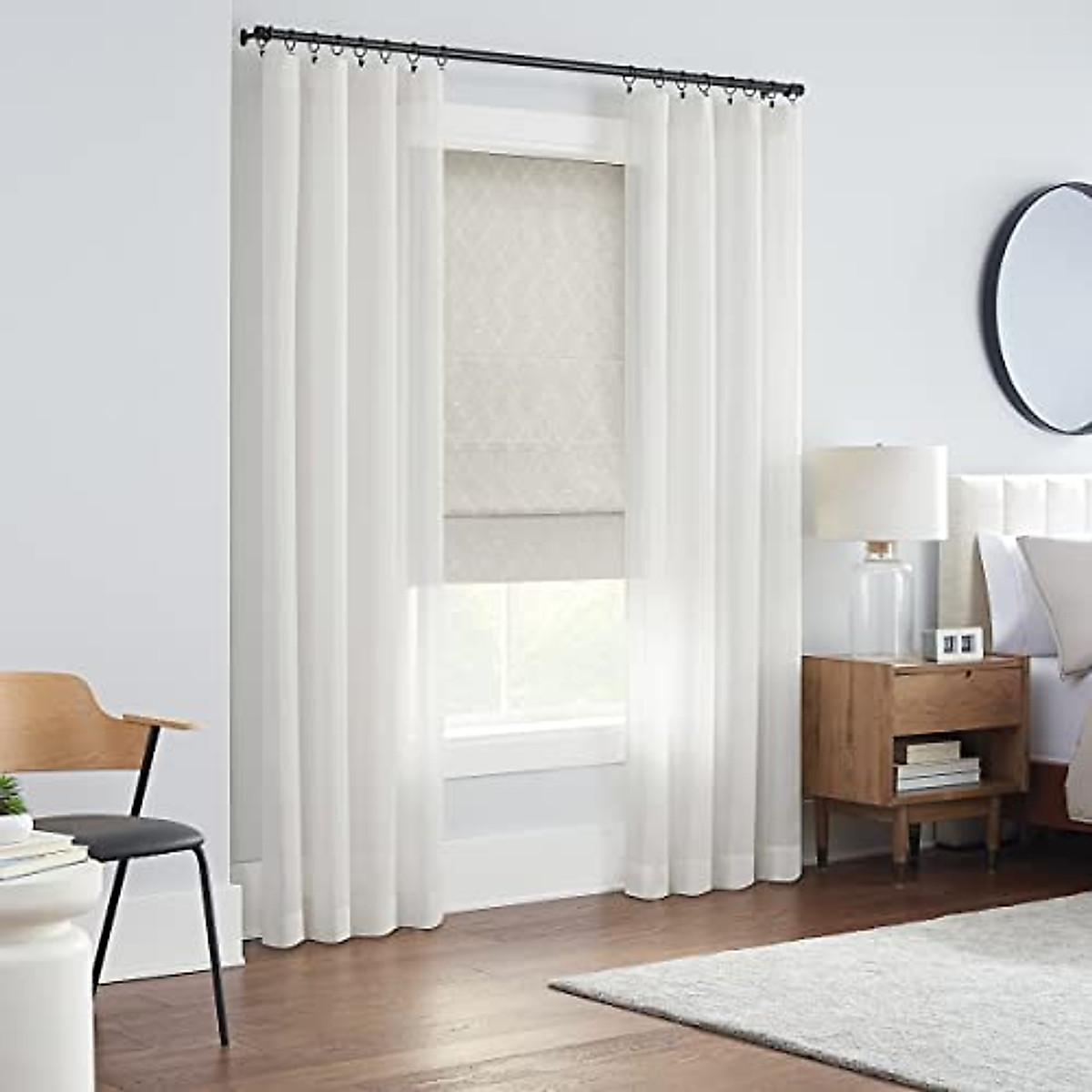 ECLIPSE Darien Insulating Blackout Cordless Lined Window Roman Shade for Living Room, 39 in x 64 in, Ivory
