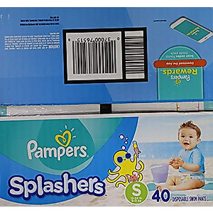 Swim Diapers Size 3 (13-24 lb) - Pampers Splashers Disposable Swim Pants, Small, Pack of 2 (Twinpack), 20 Count