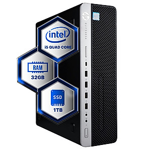 HP ProDesk 7th Generation Desktop Computer | Quad Core Intel i5 (3.2) | 32GB DDR4 RAM | 1TB SSD Solid State | Windows 10 Professional | Home or Office PC (Renewed)