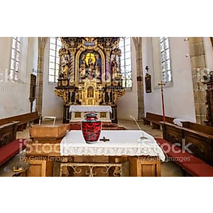 Crimson Rose Cremation Urn for Human Ashes Adult Large up to 220cu Handcrafted Aluminuim Metal Decorative Urn Rose Cremation Urn (Large)