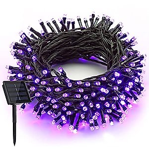 YAKEXI Christmas Solar String Lights Purple 72ft 200 LED 8 Modes Outdoor Solar Powered String Lights Waterproof Solar Fairy Lights for Tree Garden Fence Balcony,Outdoor Christmas Decoration Lights