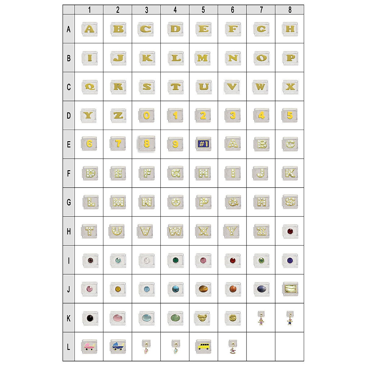 Clearly Charming Italian Charm Shiny Starter Bracelet with 8 Charms Bundle