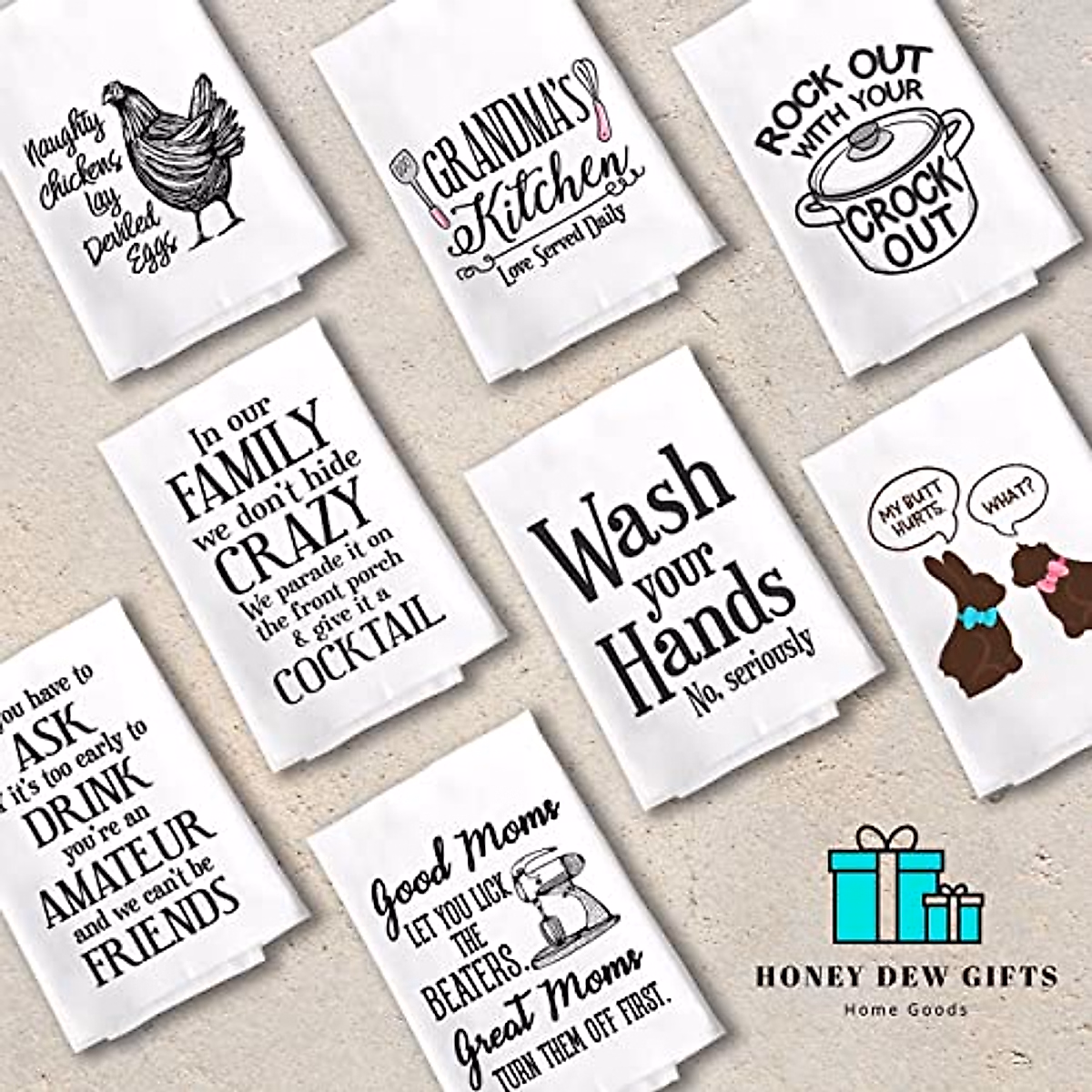 Honey Dew Gifts Funny Inappropriate Towels, Wash Your Fucking Hands Flour Sack Towel, 27 inch by 27 inch, 100% Cotton, Highly Absorbent, Multi-Purpose Bathroom Hand Towel