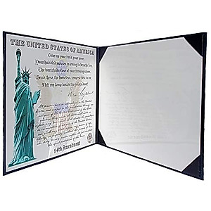 U.S. Citizenship and Naturalization Certificate Holder. Gold American Eagle logo 'Certificate of Citizenship', Padded with cover.