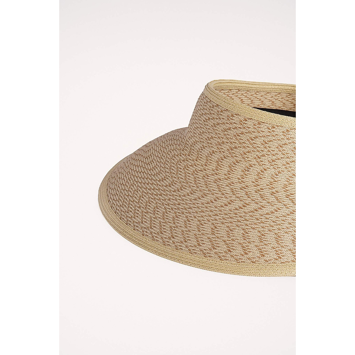 Pineapple&Star Vienne Visor Women's Summer Sun Straw Packable UPF 50+ Beach Hat (Natural)