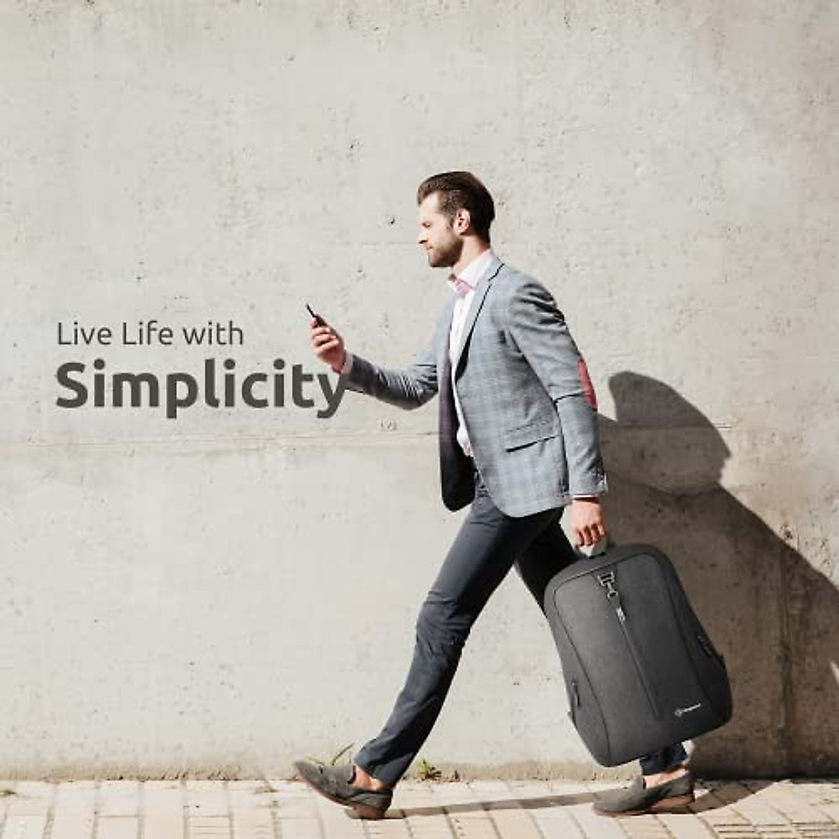 Business Laptop Backpack, Travel Backpack with Anti-Theft Carabiner and Hidden Pocket for Men & Women, Computer Backpack fits 13,14,15.6 Inch Laptops for School, College, and Work (BG-1012, Black(V2))