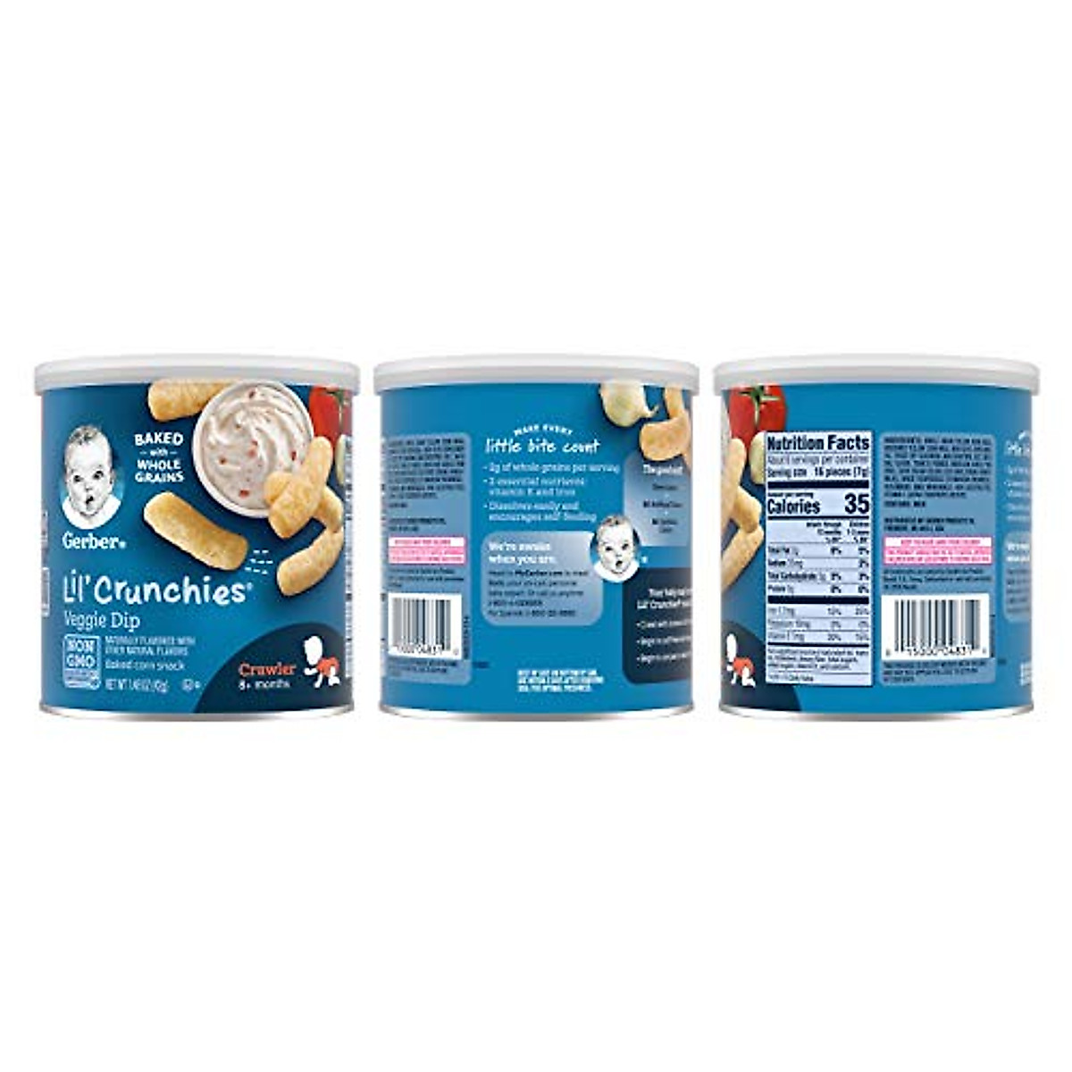 Gerber Graduates Lil Crunchies, Variety Pack, 1.48-Ounce Canisters (Pack of 6)