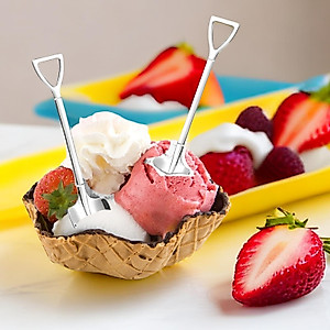 25 Pack Shovel Shape Demitasse Espresso Spoons, Stainless Steel Coffee Ice Cream Dessert Spoons for Home and Party