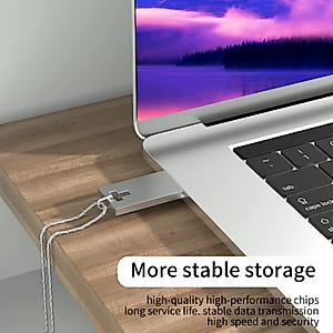 USB Flash Drive- Thumb Drive Memory Stick Pen Drive 32GB Necklace Metal Style Keychain Design (32gb, Silver)