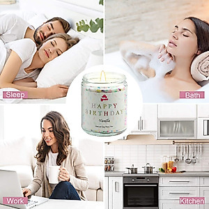 Happy Birthday Candle - Birthday Gifts for Women, Best Friend Birthday Gifts Ideas, Natural Soy Wax Vanilla Scented Candles