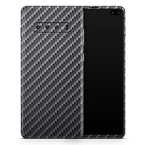 DesignSkinz Textured Black Carbon Fiber Protective Vinyl Decal Wrap Skin Cover Compatible with The Samsung Galaxy S20 (Screen Trim & Back Glass Skin)