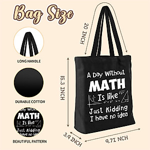 dealzilla Math Teacher Bag Gifts for Math Teachers Women A Day Without Math Canvas Bag Christmas Appreciation Gift for Female Math Teacher from Student Thank You Math Teacher Present
