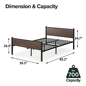 ZINUS Tucker Bamboo and Metal Platform Bed Frame / Bed Frame Made with Sustainable Bamboo / Steel Slat Mattress Support with No Box Spring Needed / Easy Assembly, Queen