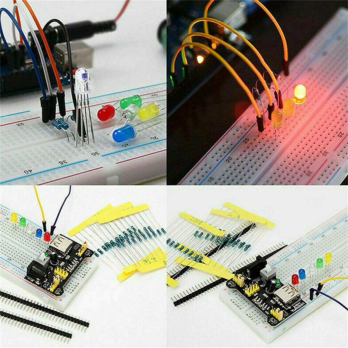 Molence DIY Electronics Components Kit Assortment 1200PCS, Diode, Triode, Metal Film Resistance, Aluminum Electrolytic Capacitor, Ceramic Chip Capacitor for Arduino UNO MEGA2560 Raspberry Pi MCU