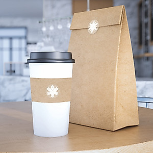 Containlol 800 Pcs 1inch Christmas Snowflakes Stickers Round Circle White Self Adhesive Clear Snowflakes Label Stickers Xmas Winter Envelope Cookie Gift Candy Snow Bag Book Seals Decoration,40 Sheets