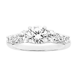 .925 Sterling Silver Round Cubic Zirconia Seven Stone Engagement or Anniversary Ring - Size 8