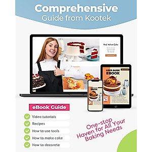 Kootek 32-Piece Piping Bags and Tips Set with 24 Icing Piping Tips, 2 Reusable Pastry Bags 12 Inch, Reusable Piping Icing Bags and Tips, Cake Decorating Kit for Frosting Cookie, Cupcake