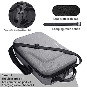 CrustPro Fashion Travel Case for Oculus Quest VR Gaming Headset and Controllers Accessories Waterproof Carrying Bag (Grey)