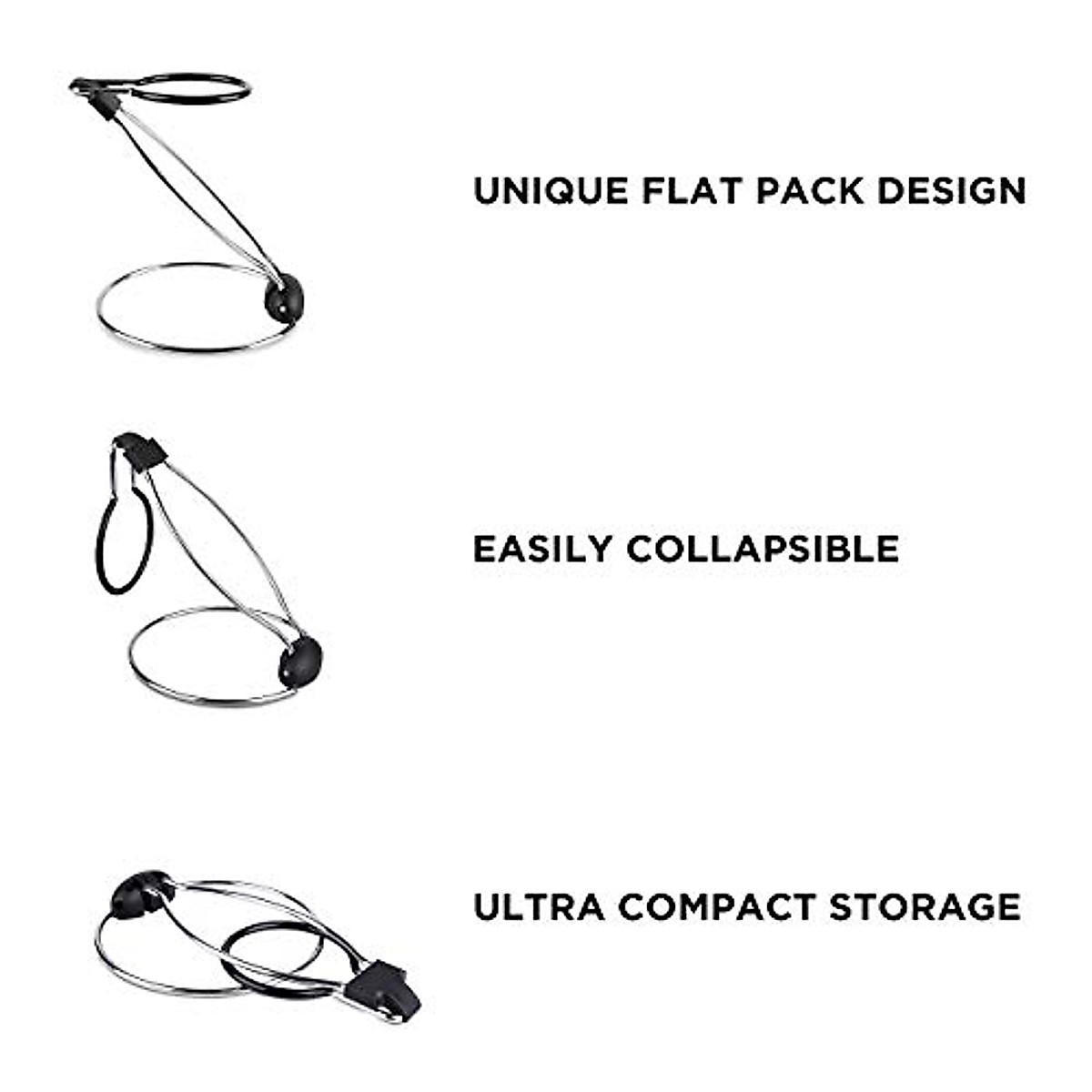 VOOV Contemporary Premium Decanter Cleaning Set with Glass Decanter, UNIQUE FOLDABLE Drying Stand, Cleaning Beads, Cleaning Brush and Microfiber Drying Cloth