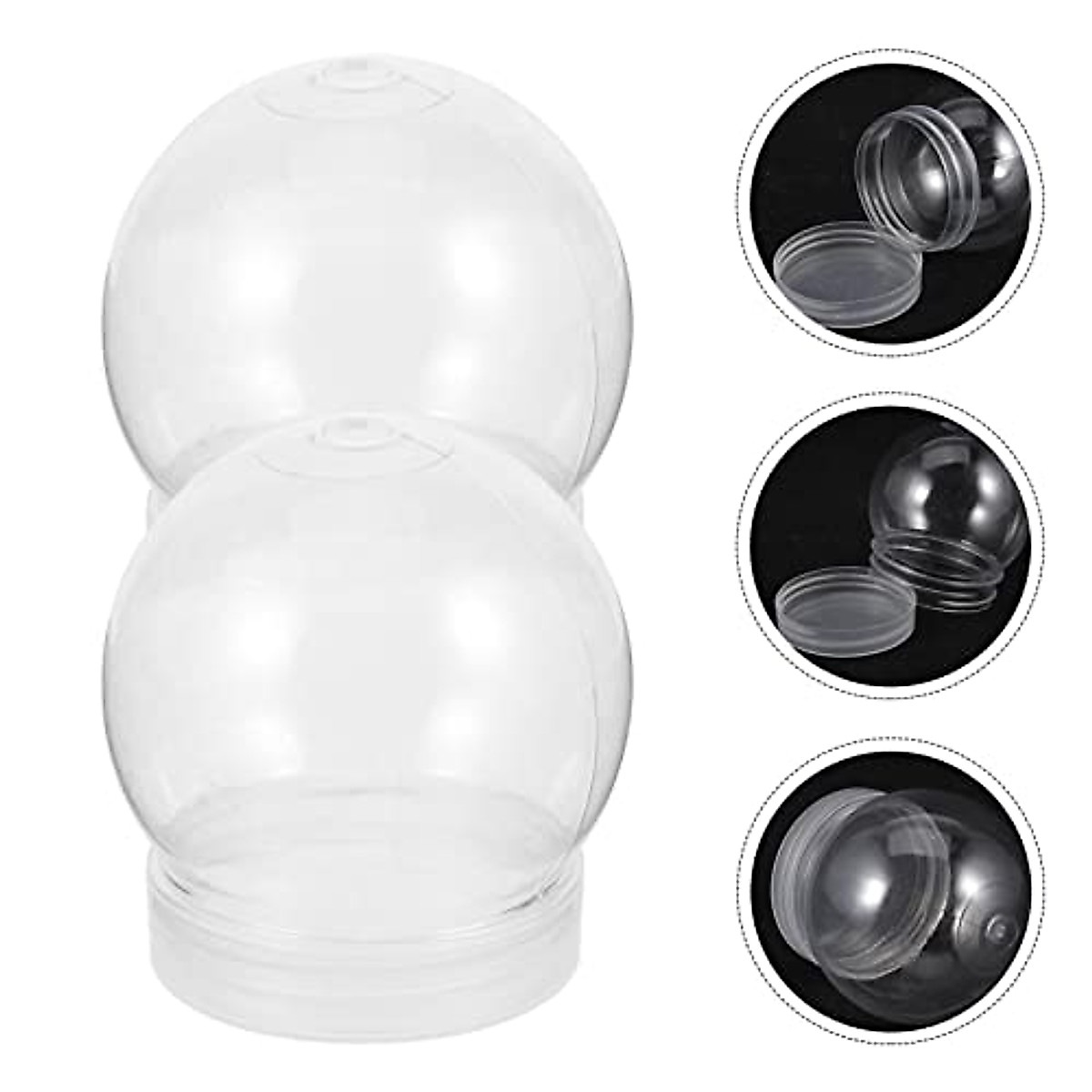 10pcs DIY Snow Globe Wedding Props Christmas Snow Globes Snow Globes for Cloche Bell Jar Glass Cover Preserved Flower Plastic Snow Globe Snow Globes for Adults Unique Child