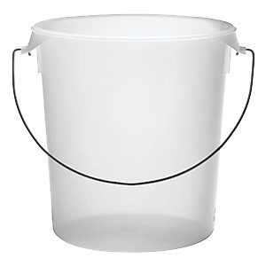Rubbermaid Commercial Products Plastic Round Food Storage Container with Bail Handle for Kitchen/Food Prep/Storing, 22 Quart, Clear, Container Only (FG572924CLR)