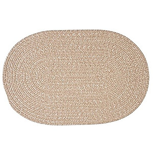Super Area Rugs, Freeport Braided Collection Wool Mix Rug, Oatmeal & Ivory, Oval 4ft x 6ft