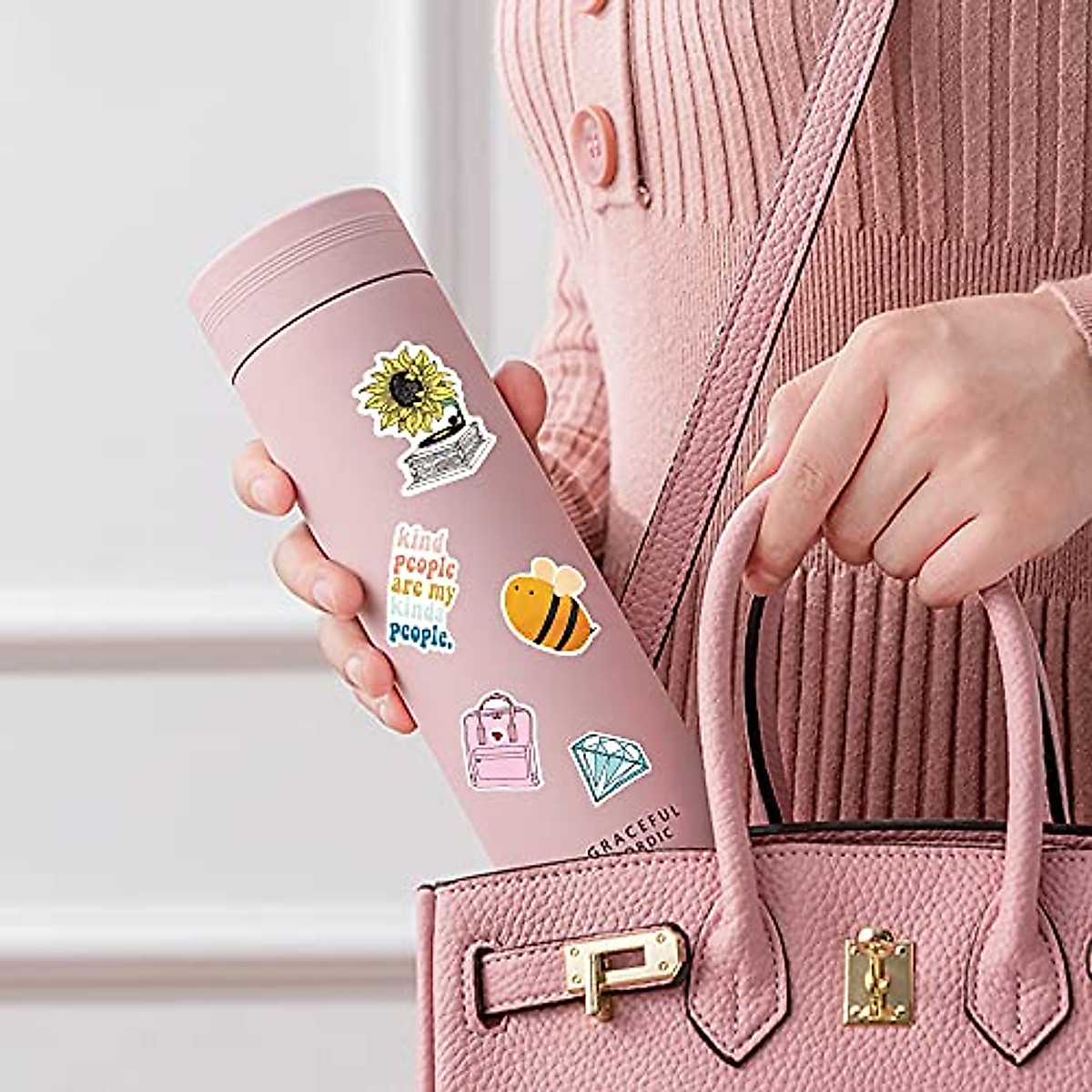 200PCS Water Bottle Stickers Waterproof– Vinyl Stickers for Teens – Premium Sticker Packs for Computer, Laptop, Skateboard, Fridge – Unique Adorable Designs for Boys and Girls