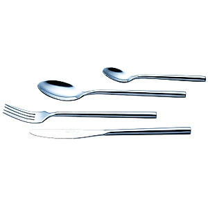 Exzact Silverware 24pcs Flatware Forged Stainless Steel - 6 x Forks, 6 x Table Knives, 6 x Tablespoons, 6 x Teaspoons - Service for 6 (24 pcs Hand Forged)