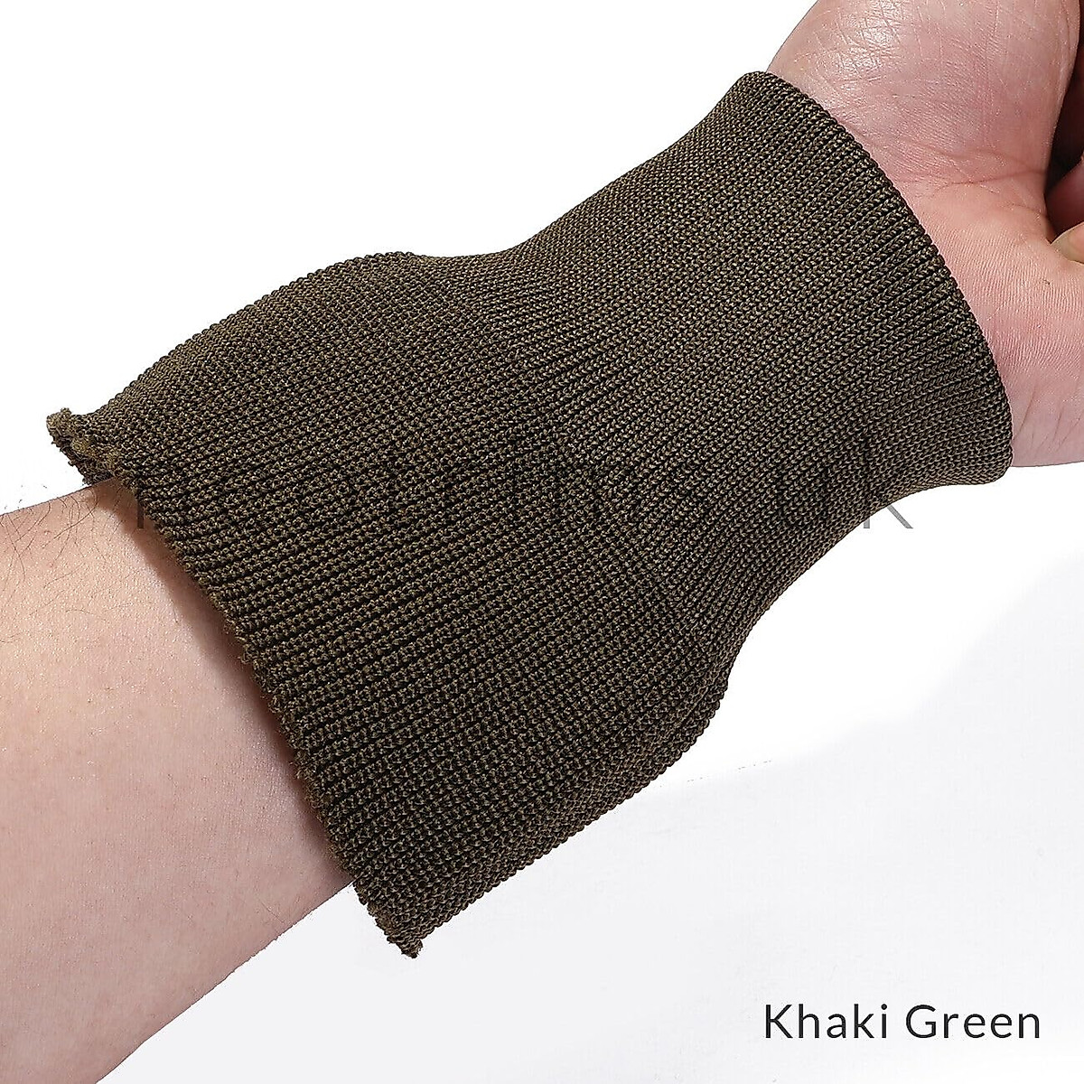 Rib Knit Cuff Pair for Replacement Repair Cuffing Old Jackets Bombers. No Side Seams, Seamless Tubular Ribbing Fabric. Also for para Jackets and Denison Smock, Neotrims (Khaki Green, 2 Pieces)
