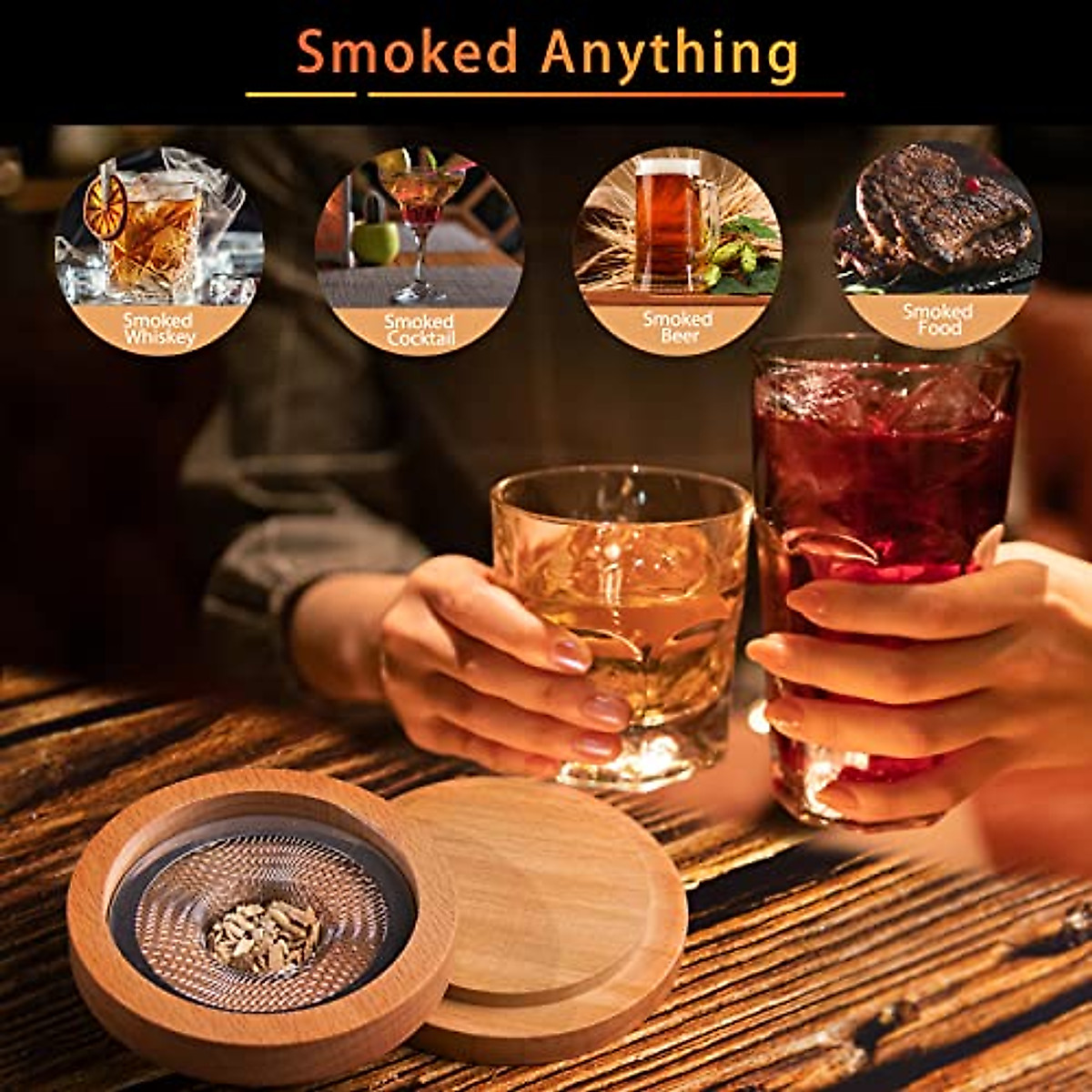 Fathers Day Gifts From Daughter - Grandpa Fathers Day Gifts, Funny Bourbon Fathers Day Gifts For Men Old Fashioned Smoker Kit With Wood Chips For Whiskey, Drink, Unique Birthday Gifts Ideas For Papa