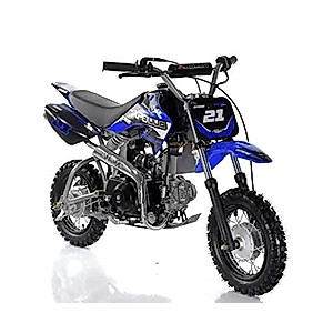 HHH Apollo AGB 21C Fully Automatic 70cc Dirt Bike DB21 Gas Medium Size 10 inch Tires Small Dirtbike for Kids and Youth (Blue Color)